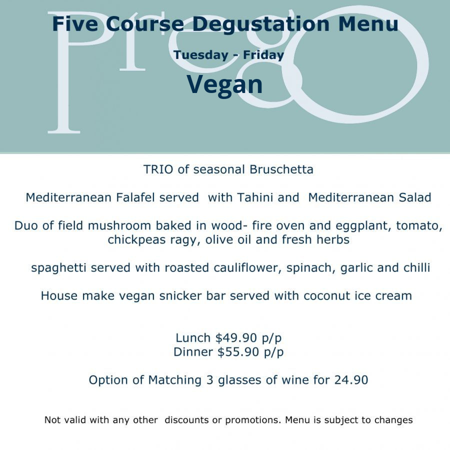 Authentic Degustation Menu Restaurant Perth | Prego Restaurant